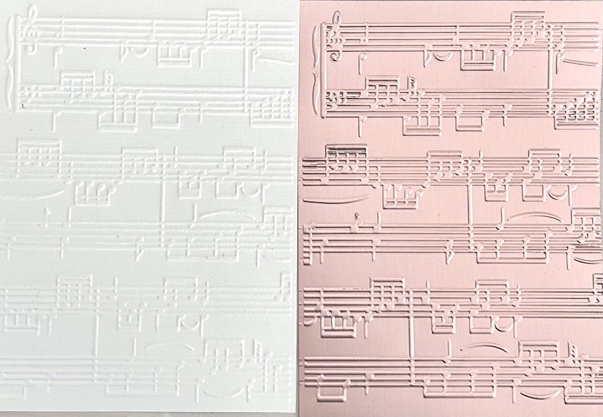 Embossing Folder "Noten Musik Notenblatt", 10,7 cm x 14,6 cm ...